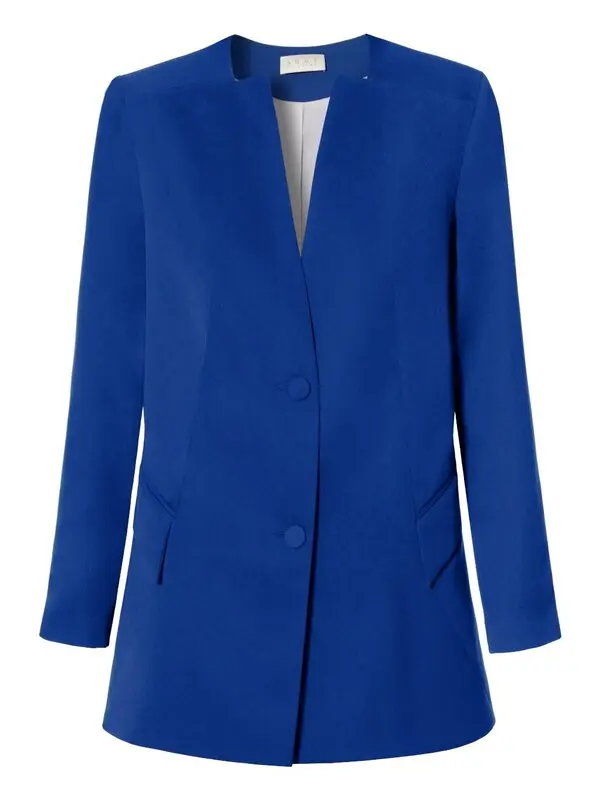 AGGI BY HALEWSKI Loose Fit Long Blazer - Blue