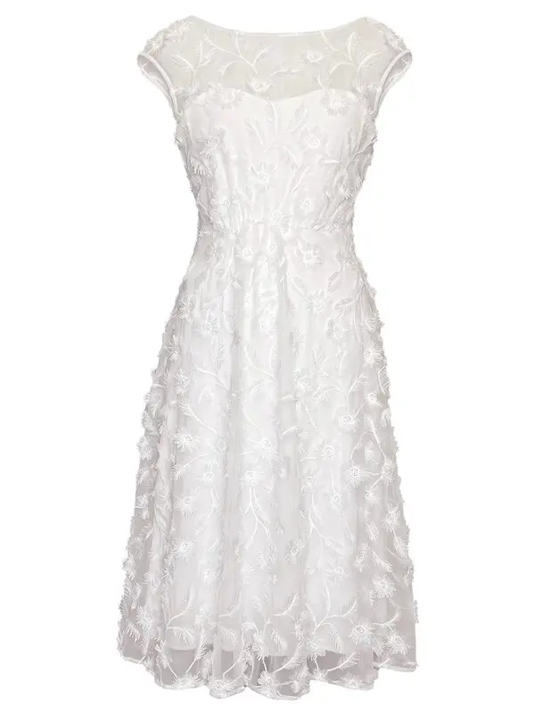 ALIE STREET LONDON Melody Midi Lace Wedding Dress - White
