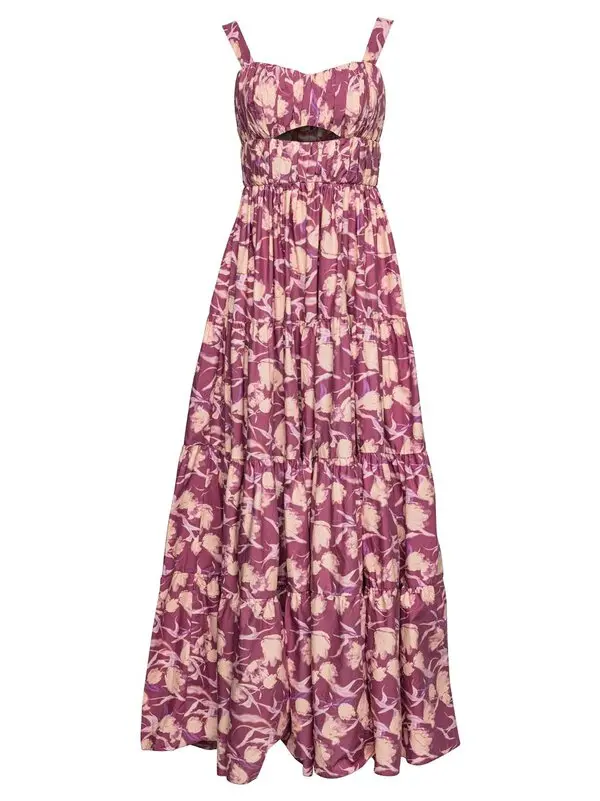 VASILIKI ATELIER Vera Orchid Rush Cotton Maxi Dress - Pink