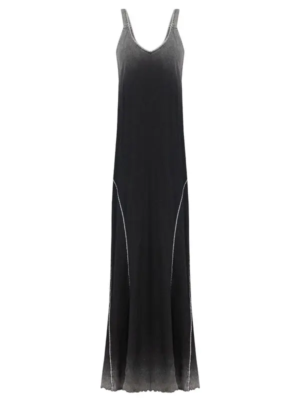 PCFG Acid Wash Maxi Dress - Black/grey