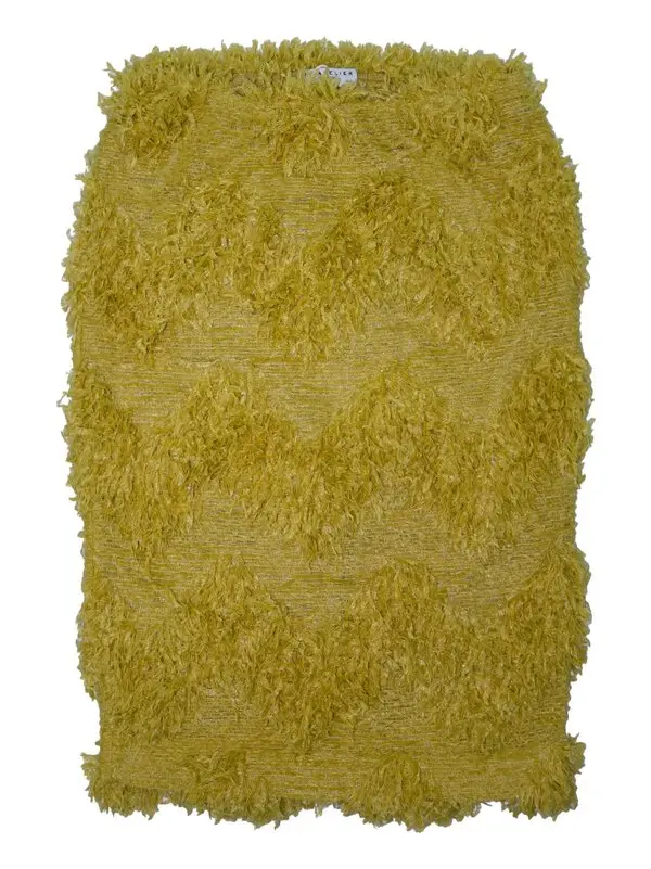 28NATELIER Faux Fur Midi Skirt - Yellow