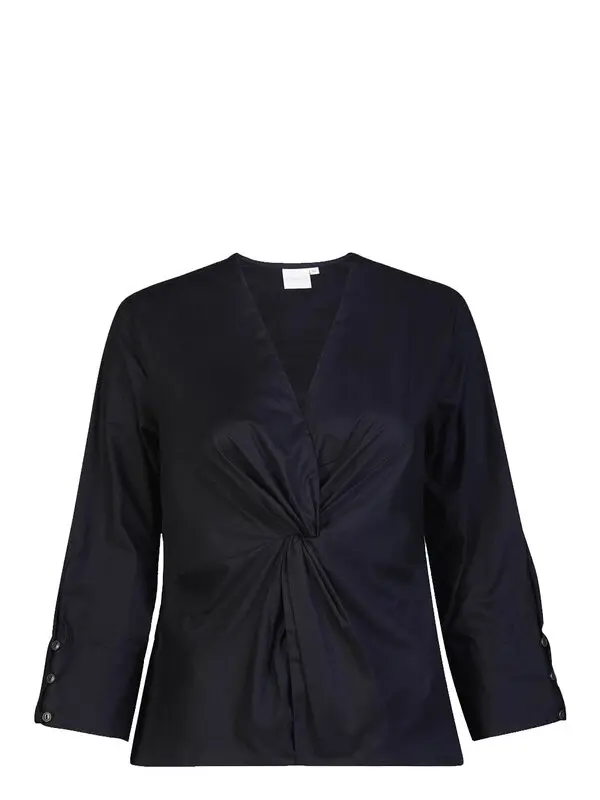 REISTOR Front Twist Organic Cotton Top - Black