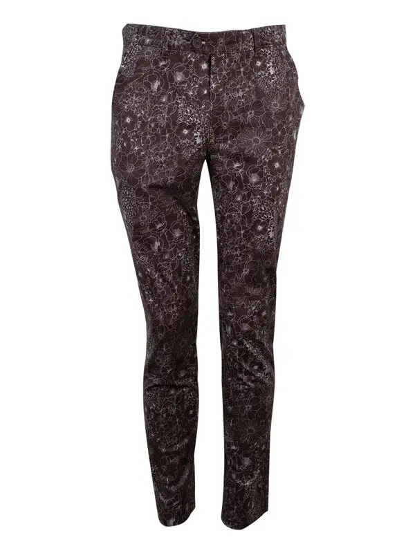LORDS OF HARLECH Black / Grey Jack Lux Outline Floral Pant Black - Black/grey