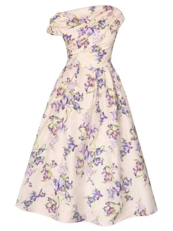 GIRL IN MIND Danni Strapless Bandeau Midi Dress Floral - Yellow