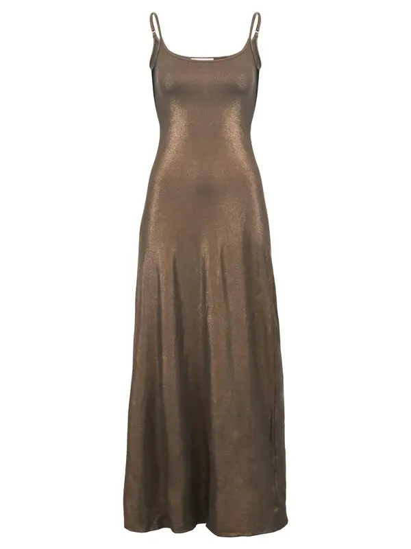 AMY LYNN Metallic Maxi Dress - Brown