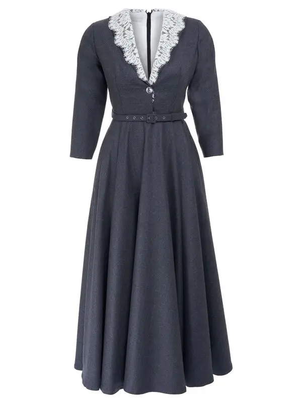 SOFIA TSERETELI Formal Wool Suitdress - Grey