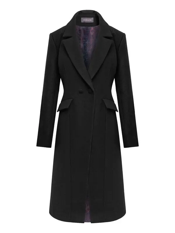 MANDRAGORA Tailored Wool Overcoat - Black