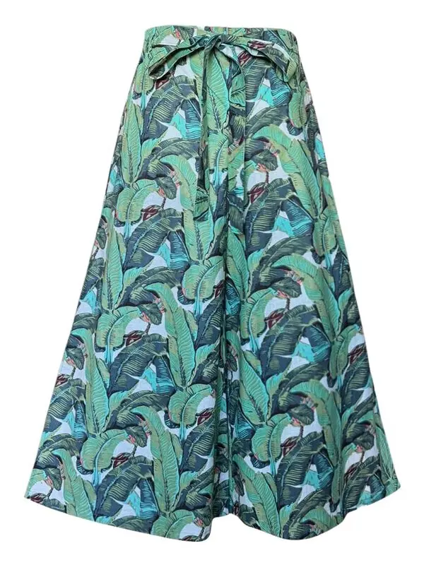 PICK HAPPY Cotton Wide Leg Pants - Green