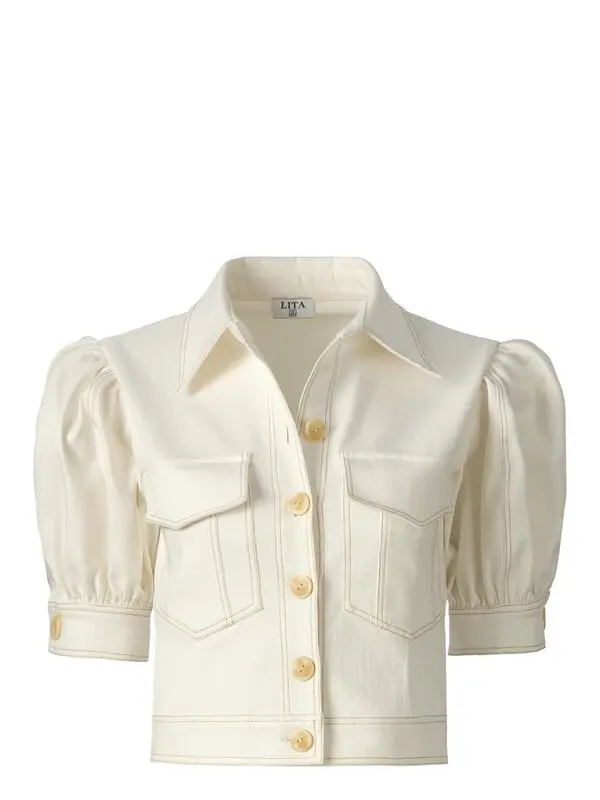 LITA COUTURE Topstitch Detail Shirt - White