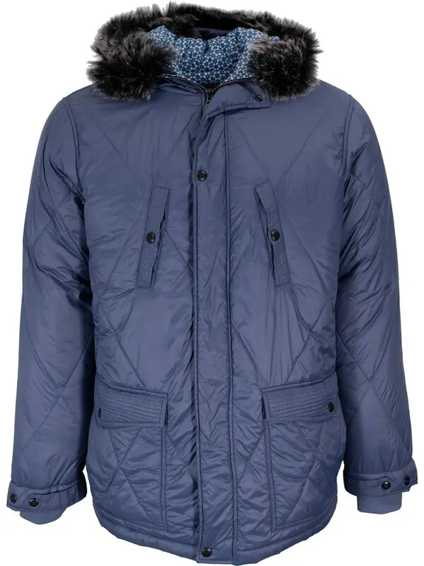 LORDS OF HARLECH Patrick Parka - Blue/grey