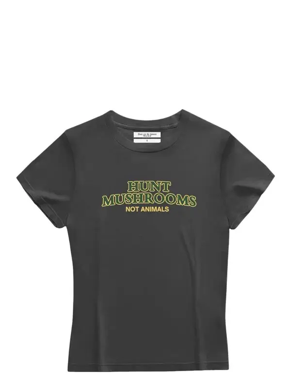 DONT EAT THE HOMIES Hunt Mushrooms Baby Tee - Black