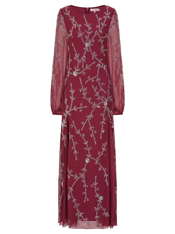FROCK AND FRILL Embellished Maxi Dress - Red