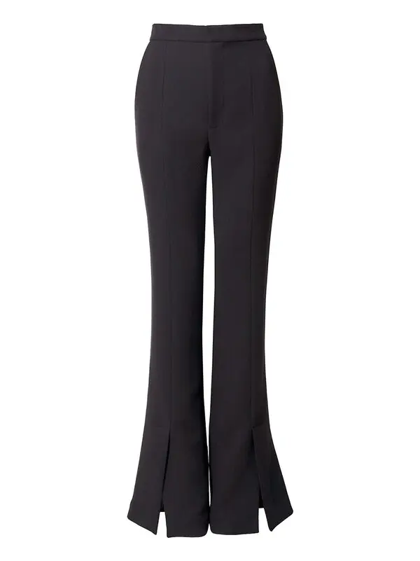 AGGI BY HALEWSKI Flared Trousers With Slits - Black