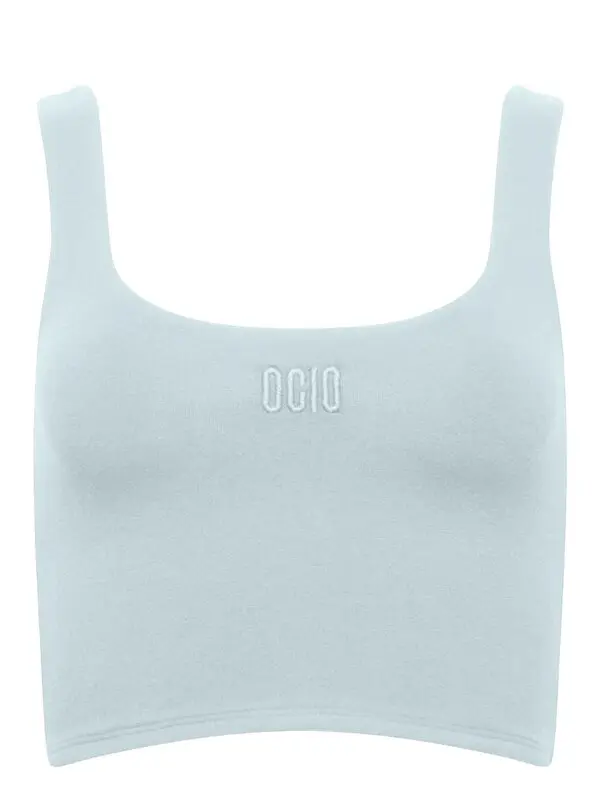 OCIO LEISUREWEAR Double Scoop Cropped Tank - Blue