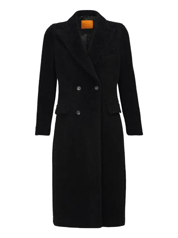 VULTO Alpaca Double-breasted Coat - Black