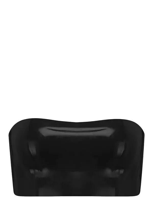 ELISSA POPPY Latex Crop Top - Black