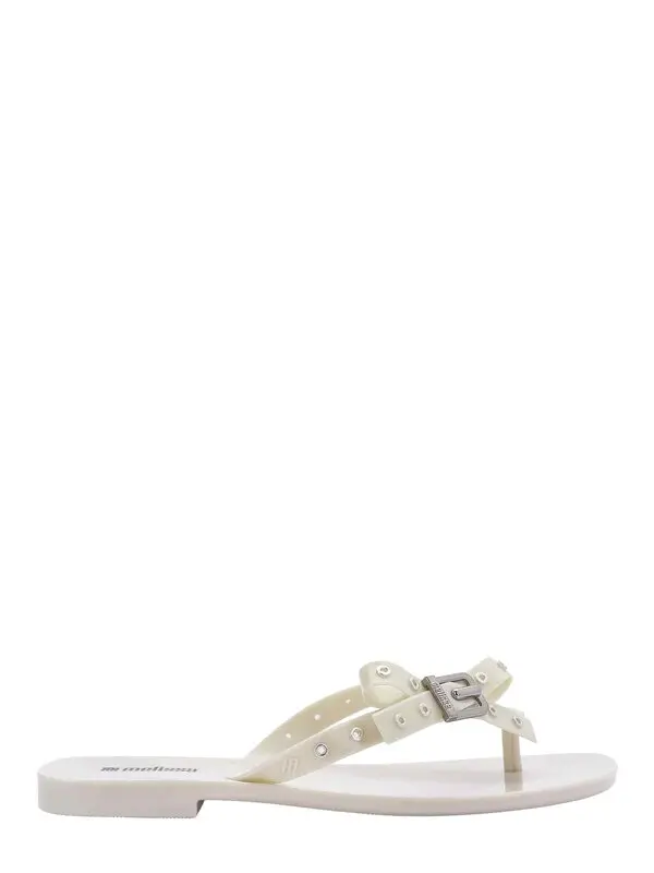 Melissa Harmonic Squared Flat Thong Sandals - Beige