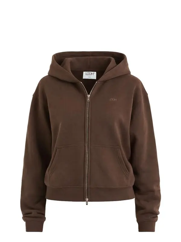 LOOM ARCHIVES Zip Through Hoodie - Brown