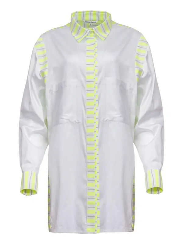 HELENE GALWAS Oversized Button-down Shirt - White/grey