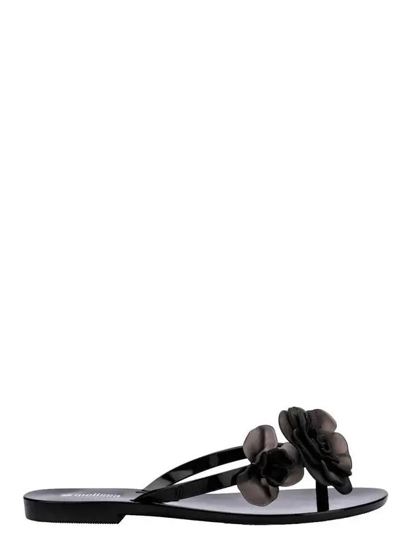 Melissa Harmonic Petals Flip Flops - Black