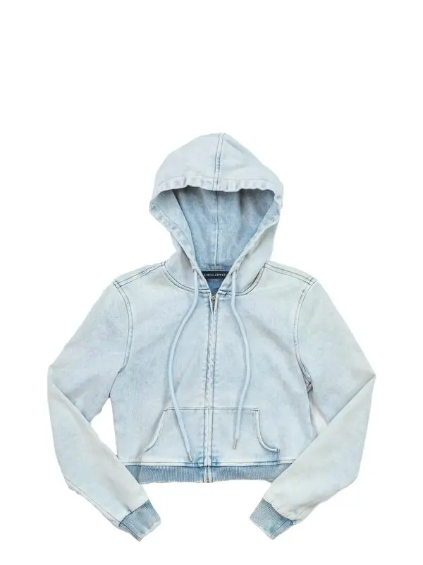 CIRCULAR PATH Calista Terry Pull On Hoodie - Blue