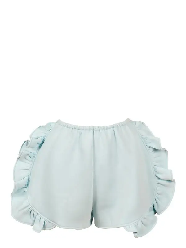 IOANA CIOLACU Thigh-length Ruffle Shorts - Blue