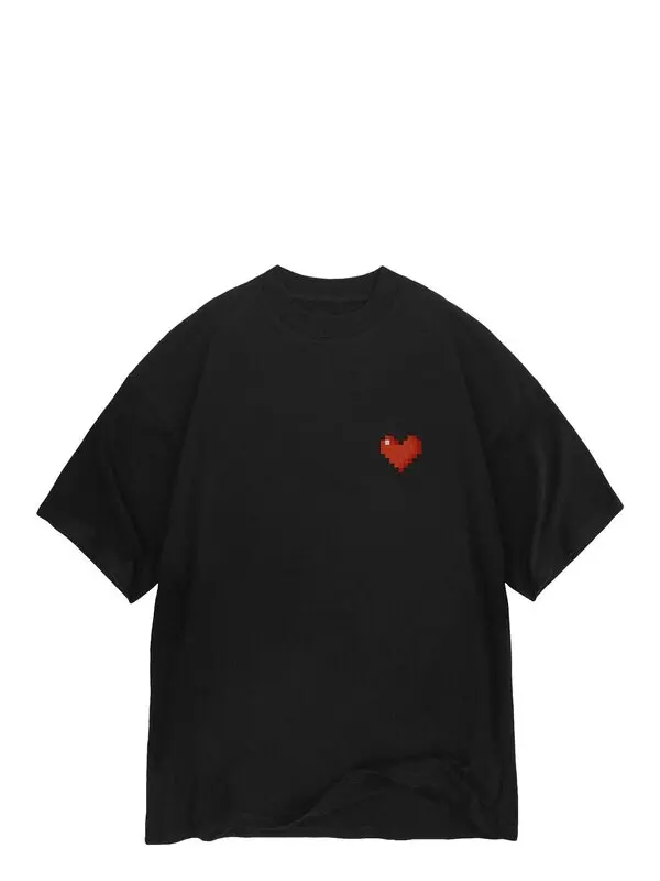MYSIMPLICATED Oversized T-shirt With Heart Logo - Black/red