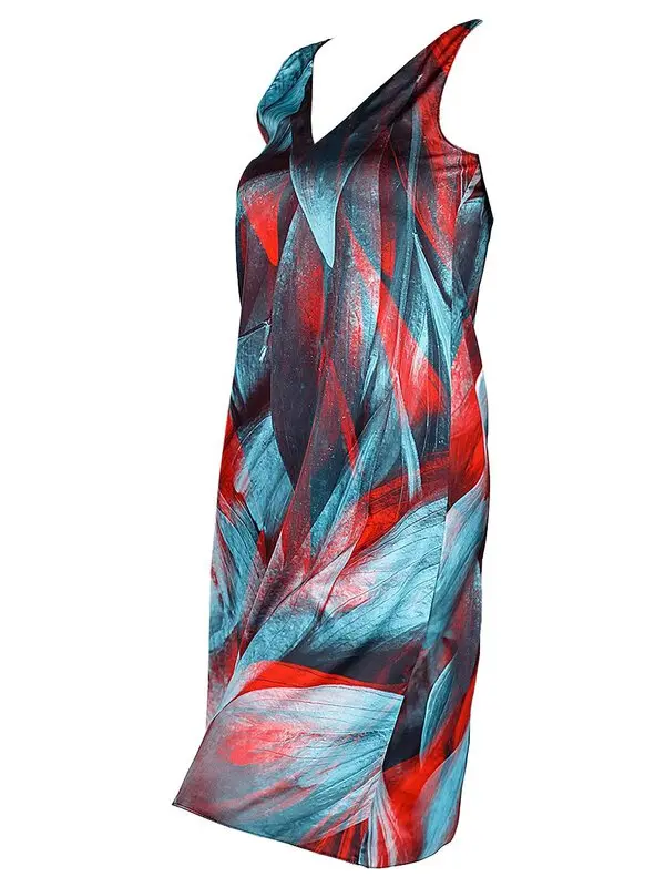 MAISON BOGOMIL Short A-line Satin Dress - Blue/green/red