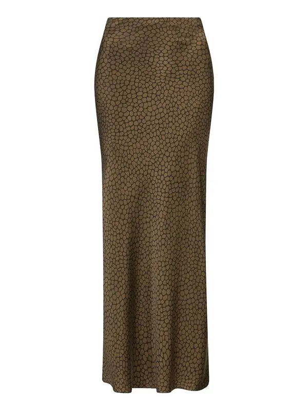 LILY ROU Silk Midi Slip Skirt - Black