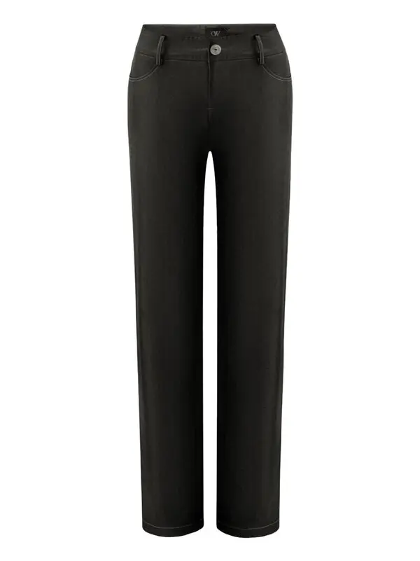 OW Faux Leather Straight-leg Trousers - Black
