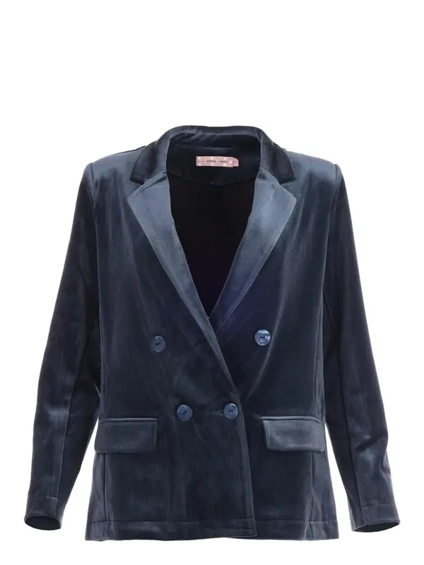 TRAFFIC PEOPLE Corrie Bratter Cord Velvet Ava Rose Jacket - Blue