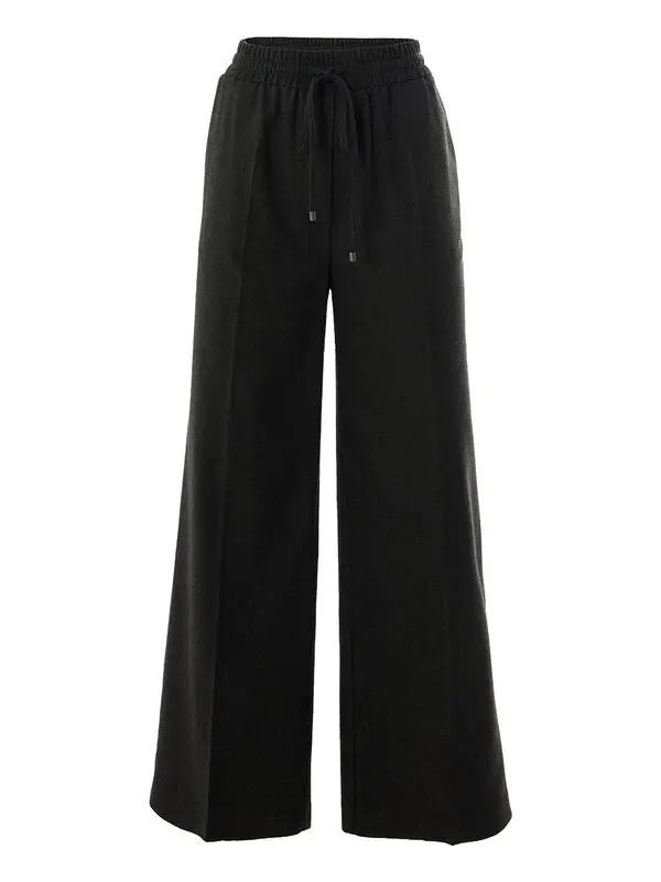EXQUISE Livia Wide Leg Pants - Black/grey