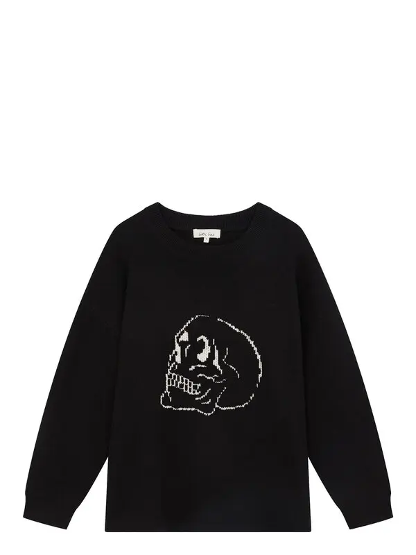 LITTLE LIES Skull Knit Jumper - Black/white