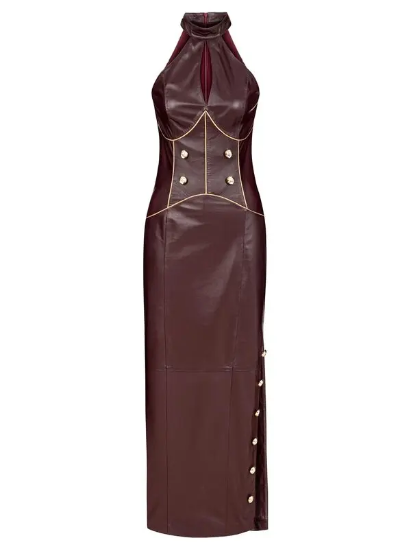 SAINT ONES Rox Leather Dress - Red