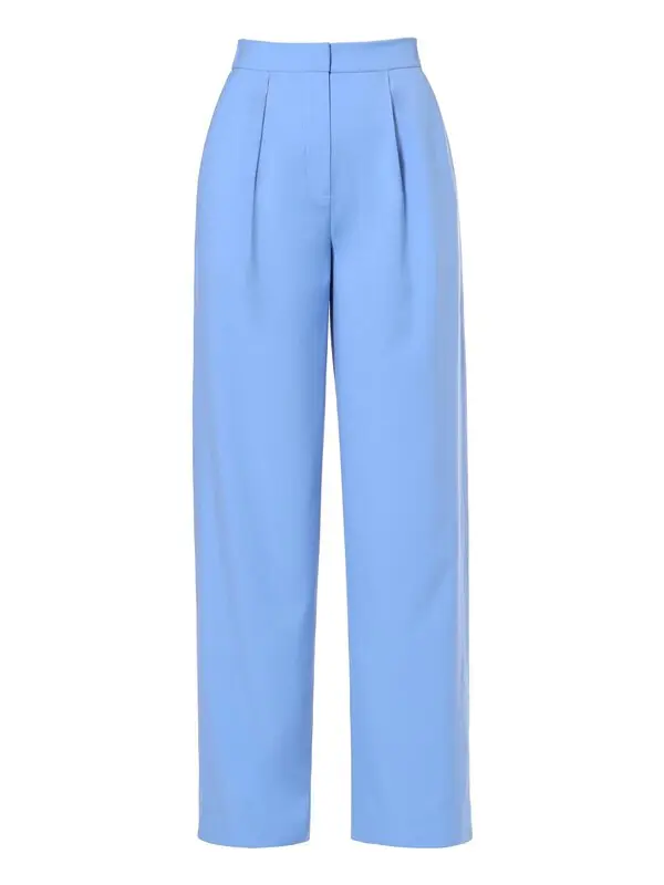 AGGI BY HALEWSKI Omena Long Wide Leg Slit Trousers - Blue