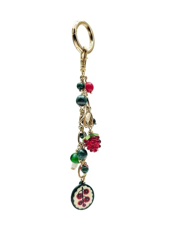 FARRA Malachite And Bamboo Coral Bag Charm - Green