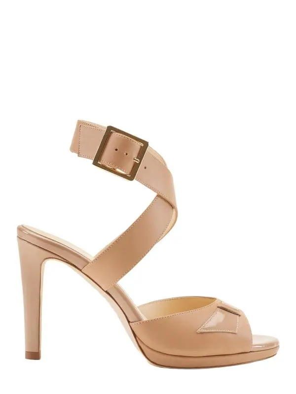 ELIZEE Fiorella Leather High Heel Sandal - Brown