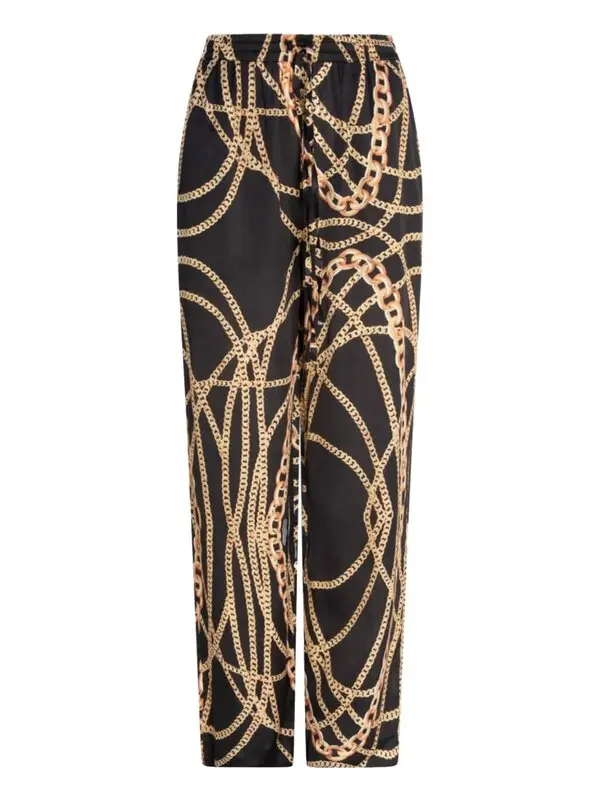 CIRCULAR PATH Chain Print Lounge Pants - Black/gold