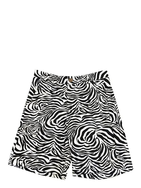 QUILLATTIRE Zebra Print Short - Black/white