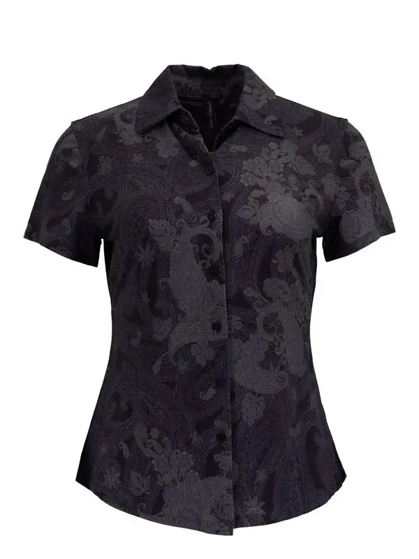 LORDS OF HARLECH Shelley Paisley Explosion Printed Shirt - Black
