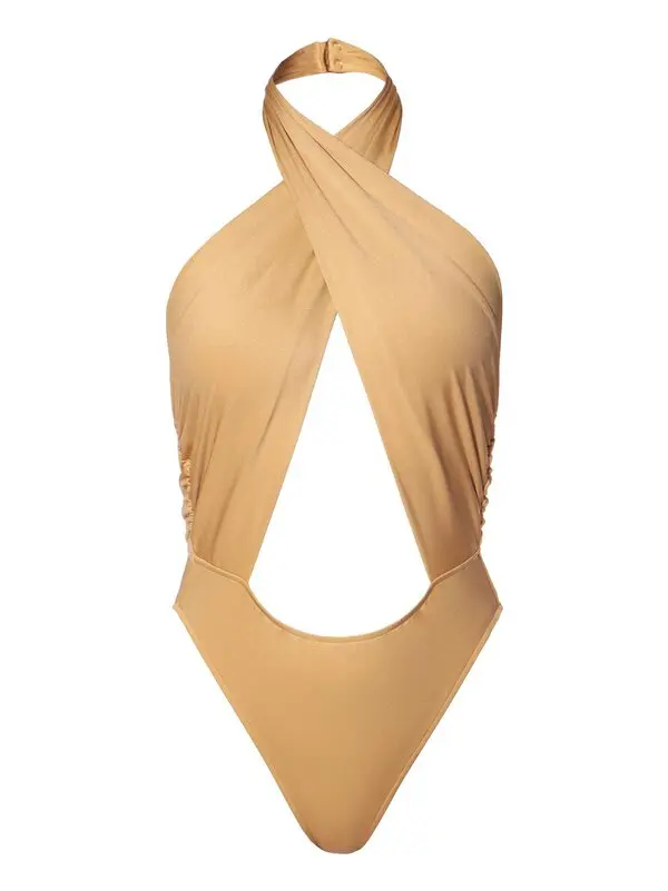 AGGI BY HALEWSKI Liv Bodysuit With Open Back - Gold
