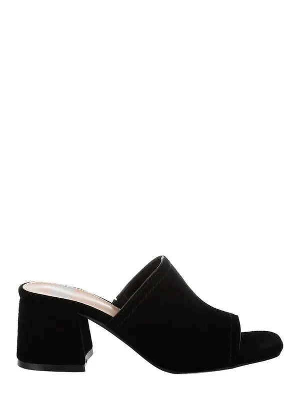 RAG & CO Real Suede Leather Slip-ons - Black