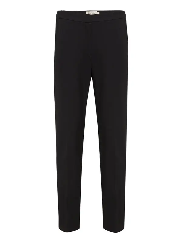 EXQUISE High-waist Slim-fit Trousers - Black