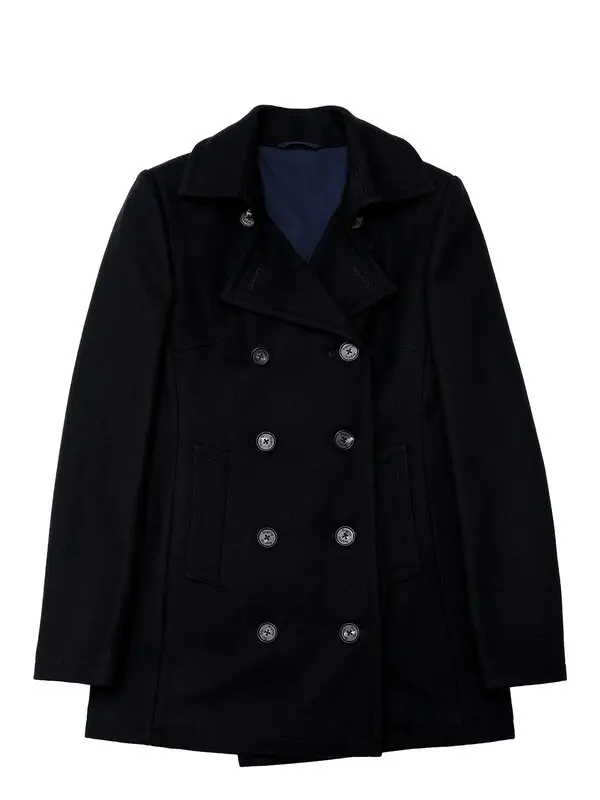 HEGARTY Pea Coat English Wool Melton - Black