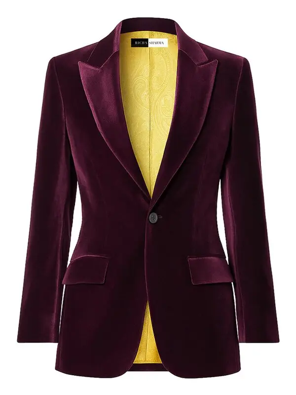 RICHA SHARMA Imperial Amethyst Tailored Velvet Blazer - Purple