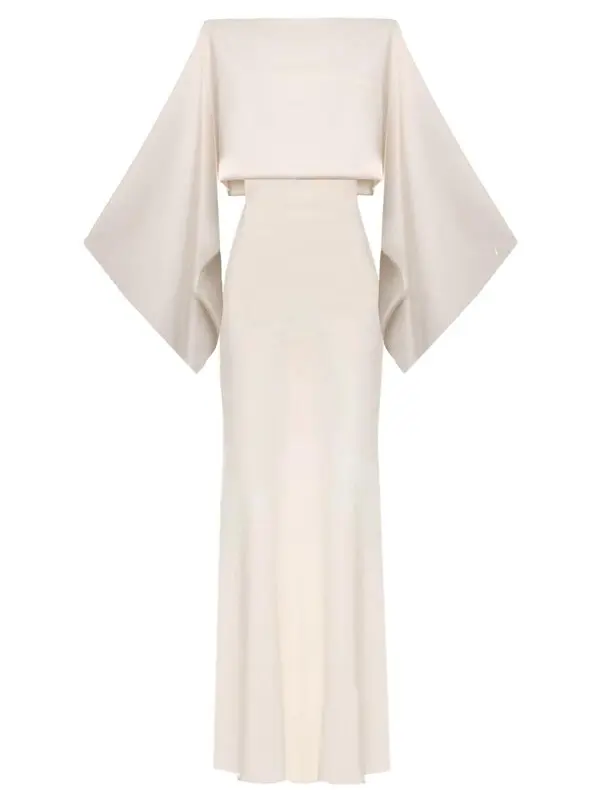 SANCTUMUM Raya Kimono Dress - Rose Gold/white