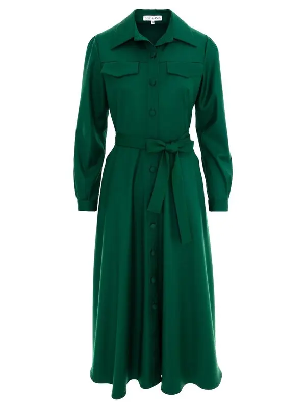 NORIA ANIS Carlotta Midi Shirt Dress - Green