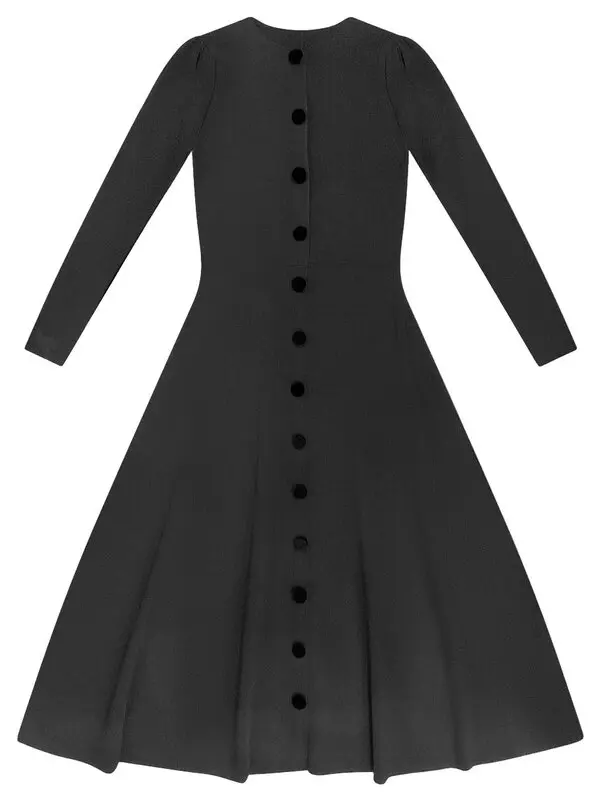 ROCH PEREL Buttoned Knit Dress - Black