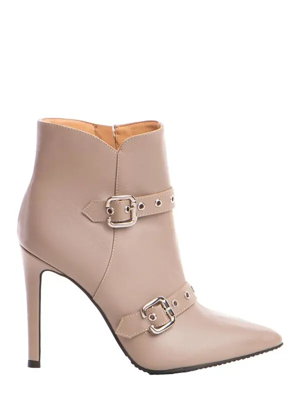 THE 5TH ELEMENT Leather Ankle Boots With Buckle Detail - Black