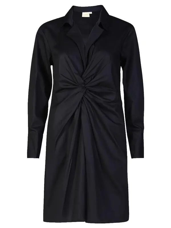 REISTOR Front Twist Organic Cotton Dress - Black